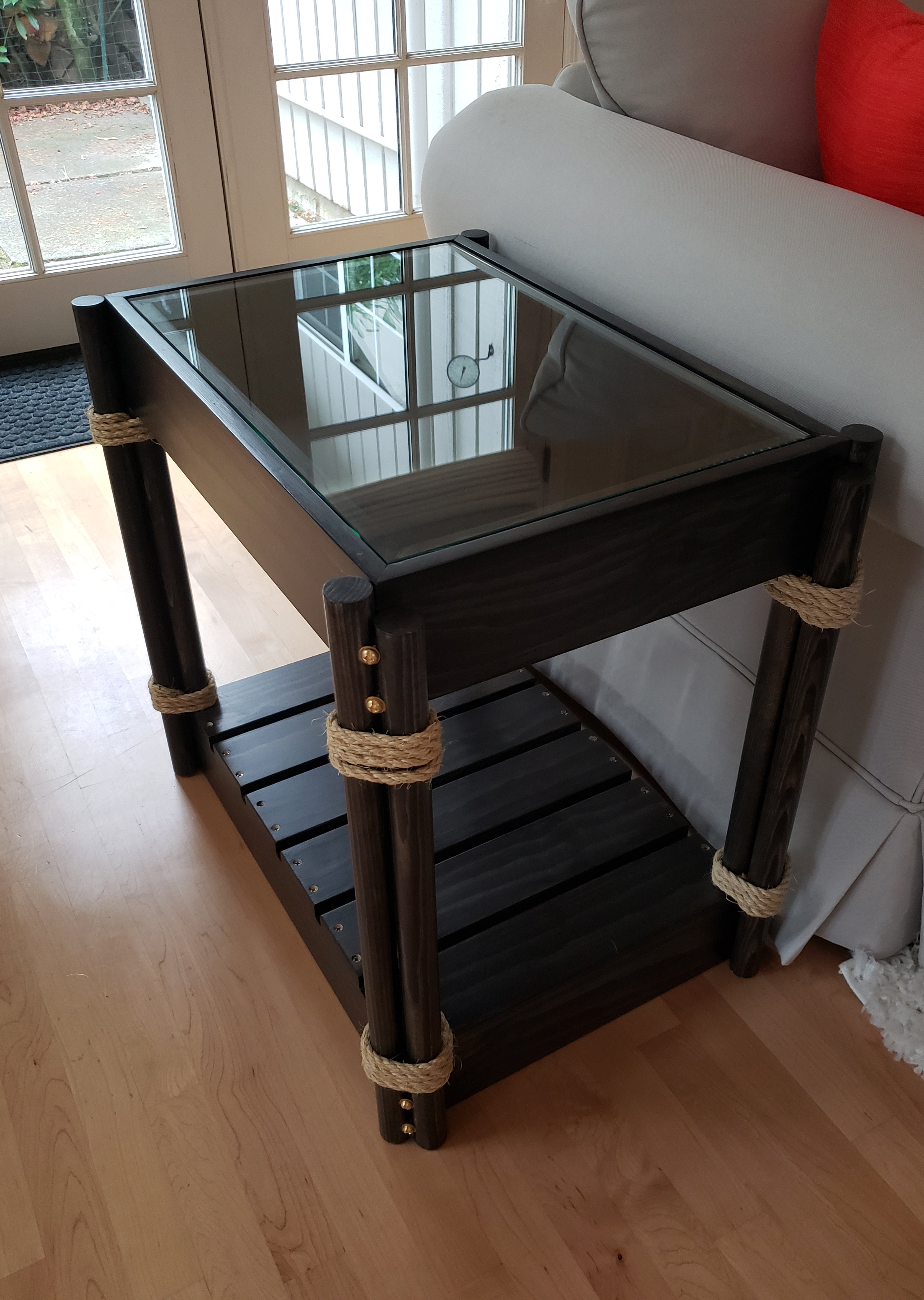 Shadowbox Glass Dockside End Table Dock of the Bay Design